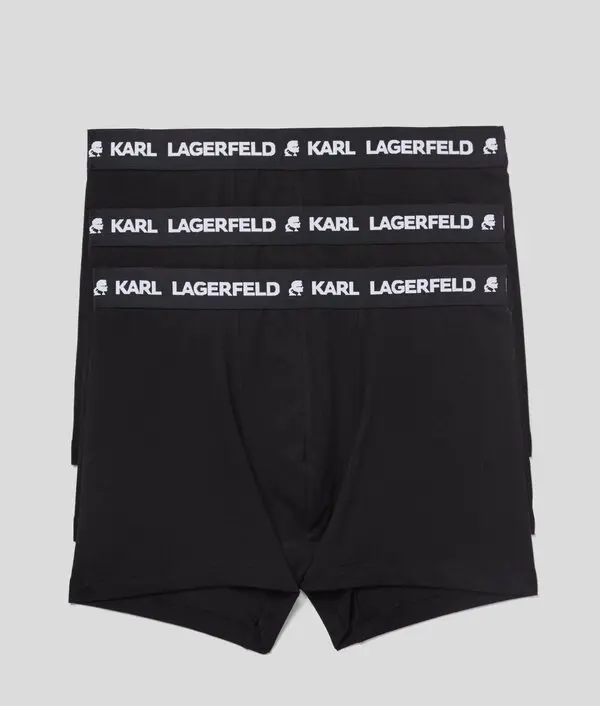 Karl Lagerfeld Logo Monochrome Trunks – 3-pack - Black