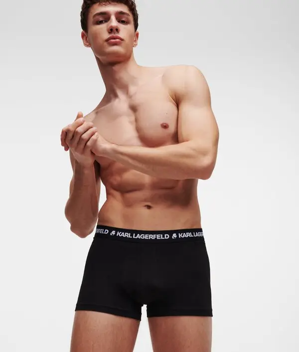Karl Lagerfeld Logo Monochrome Trunks – 3-pack - Black