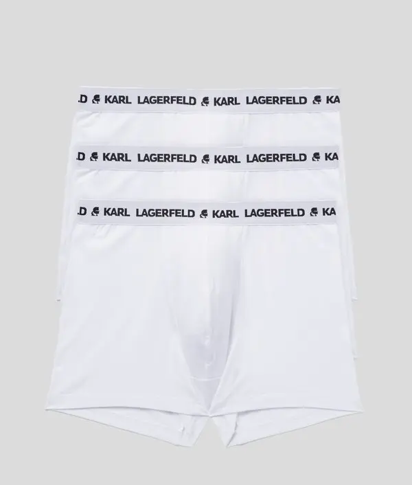 Karl Lagerfeld Logo Monochrome Trunks – 3-pack - White
