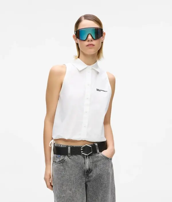KL JEANS Jeans Sleeveless Shirt - White