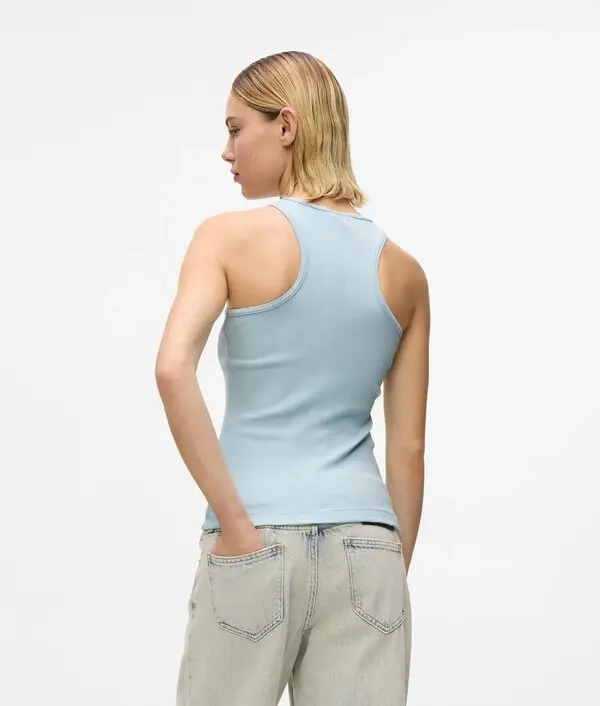 KL JEANS Jeans Ribbed Logo Racerback Tank Top - Corydalis Blue