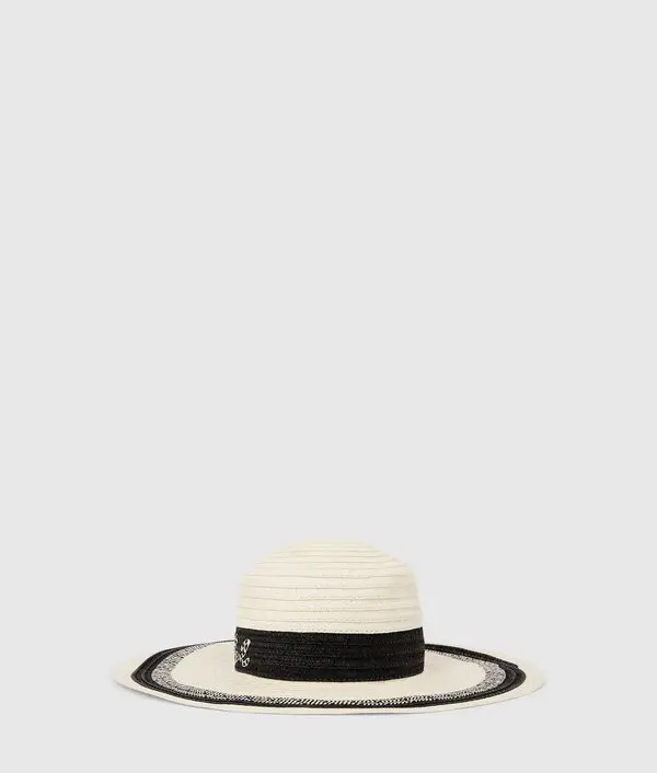 Karl Lagerfeld K/signature Stripe Logo Sun Hat