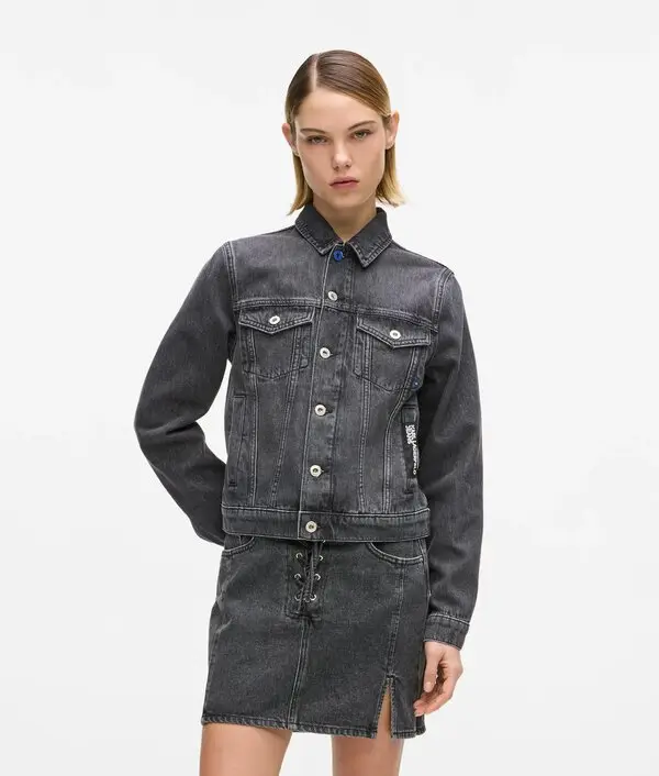 KL JEANS Grey Cotton Denim Jacket