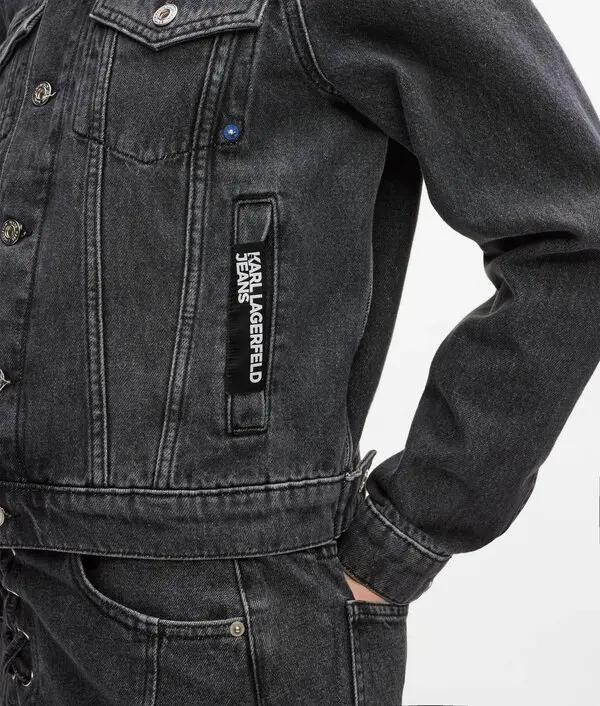 KL JEANS Grey Cotton Denim Jacket