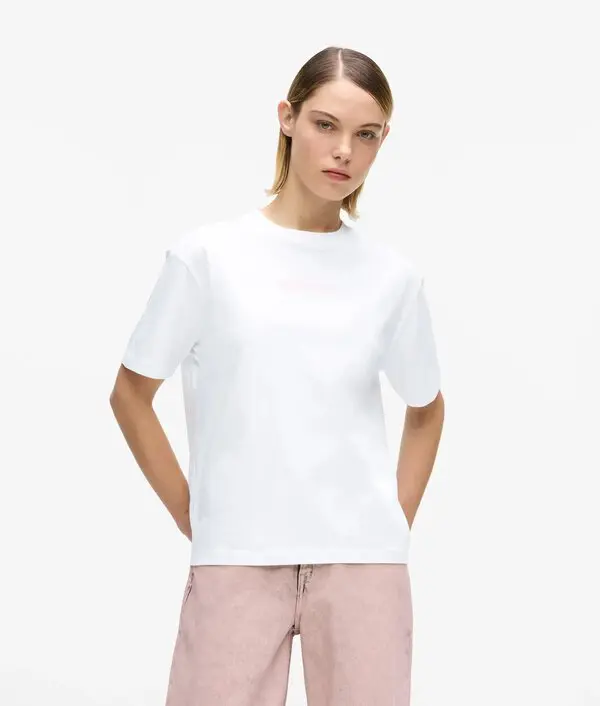 KL JEANS Jeans Regular-fit Organic Cotton T-shirt With Logo Detail - White