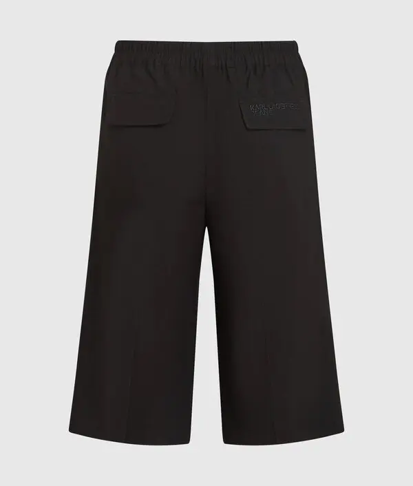Karl Lagerfeld Linen Blend Bermuda Shorts - Black