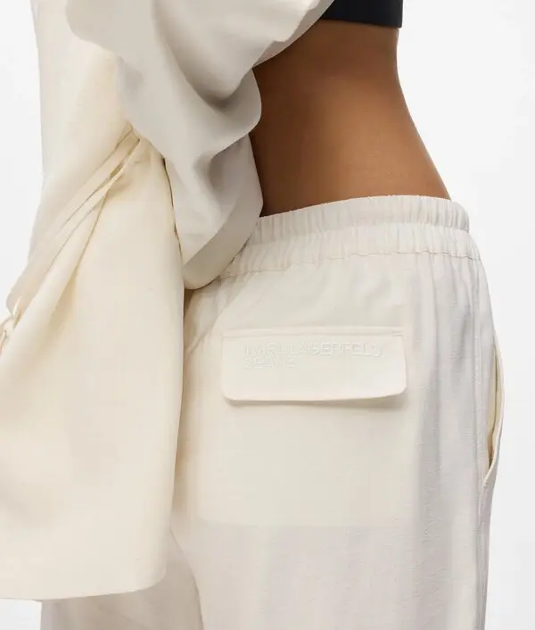 KL JEANS Jeans Linen Blend Bermuda Shorts - Off White