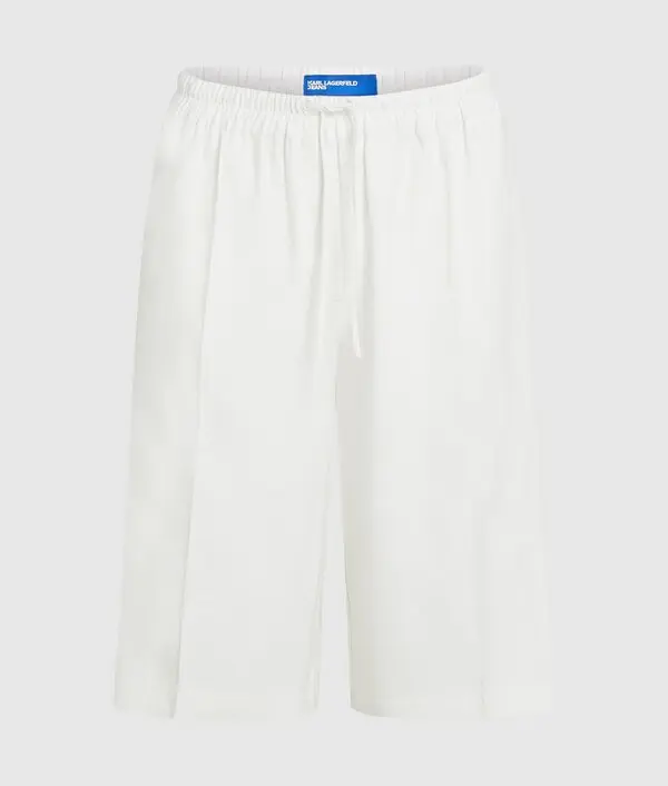 KL JEANS Jeans Linen Blend Bermuda Shorts - Off White