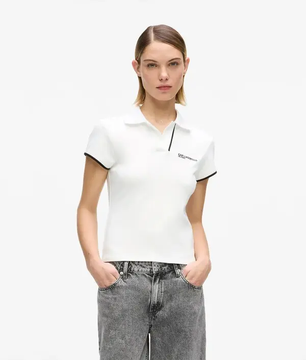 KL JEANS Jeans Slim Fit Polo With Contrast Binding - White