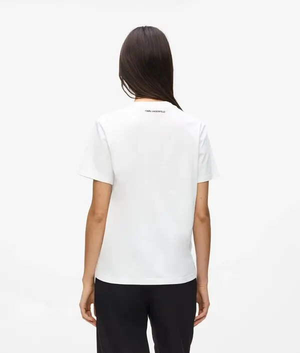 Karl Lagerfeld Ikon Circle Logo Organic Cotton T-shirt - White