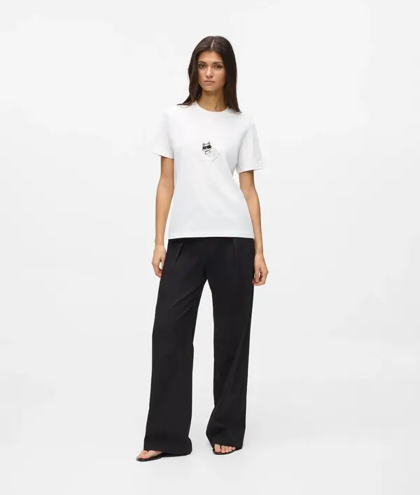 Karl Lagerfeld Ikon Circle Logo Organic Cotton T-shirt - White