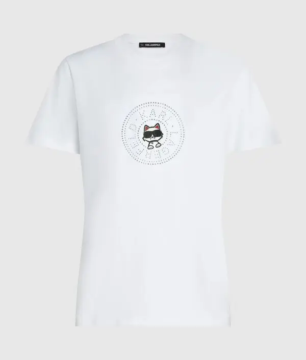 Karl Lagerfeld Ikon Circle Logo Organic Cotton T-shirt - White