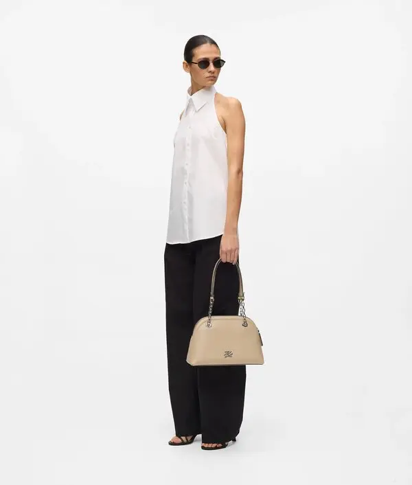 Karl Lagerfeld K/autograph Medium Bowling Bag - Safari