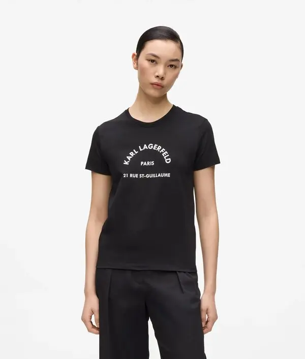 Karl Lagerfeld Slim-fit Rue St-guillaume Glitter T-shirt - Black