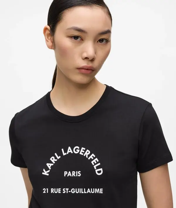 Karl Lagerfeld Slim-fit Rue St-guillaume Glitter T-shirt - Black