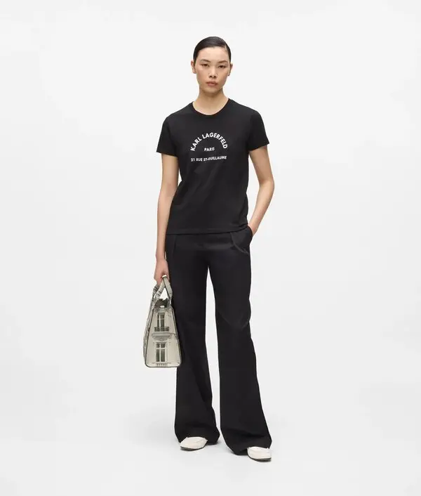 Karl Lagerfeld Slim-fit Rue St-guillaume Glitter T-shirt - Black