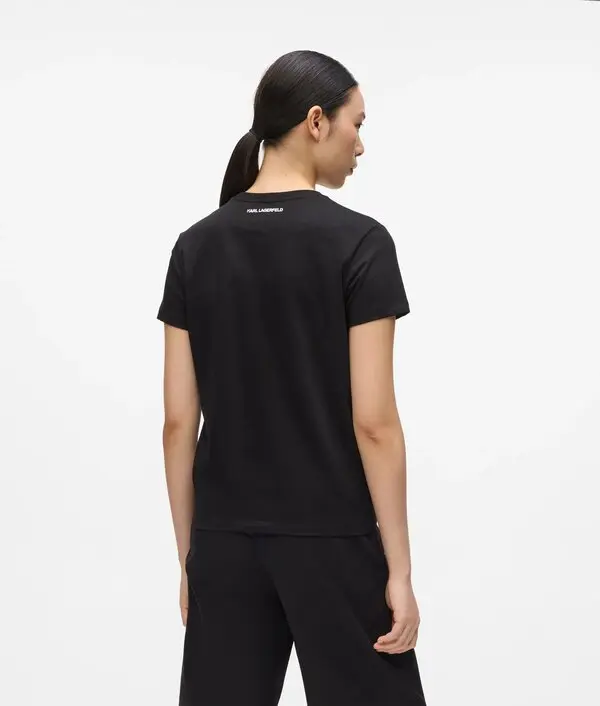 Karl Lagerfeld Slim-fit Rue St-guillaume Glitter T-shirt - Black