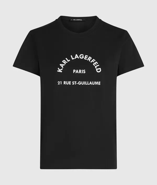 Karl Lagerfeld Slim-fit Rue St-guillaume Glitter T-shirt - Black