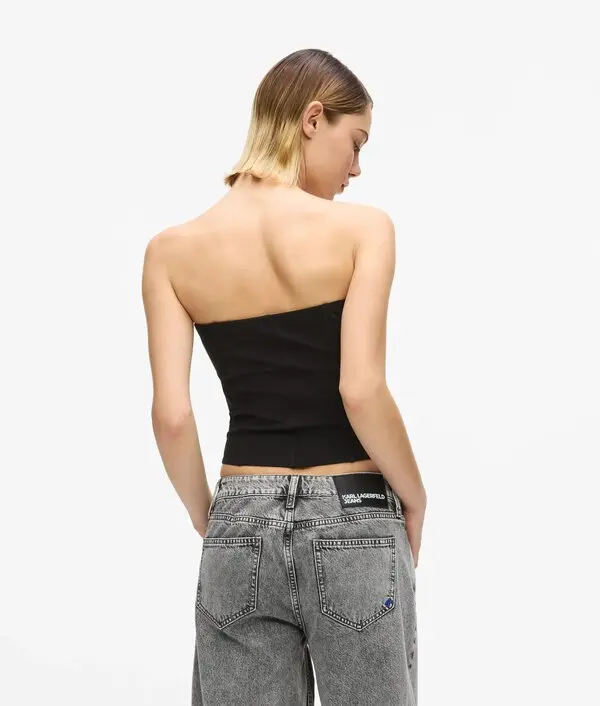 KL JEANS Jeans Strapless Lace-up Corset Top