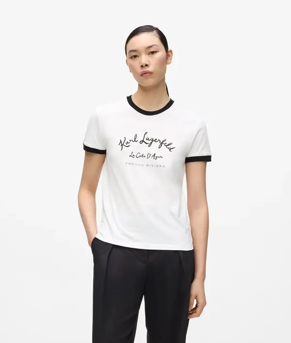 Karl Lagerfeld Côte D'azur T-shirt - White/black