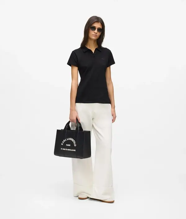 Karl Lagerfeld Slim Fit Piqué Polo - Black