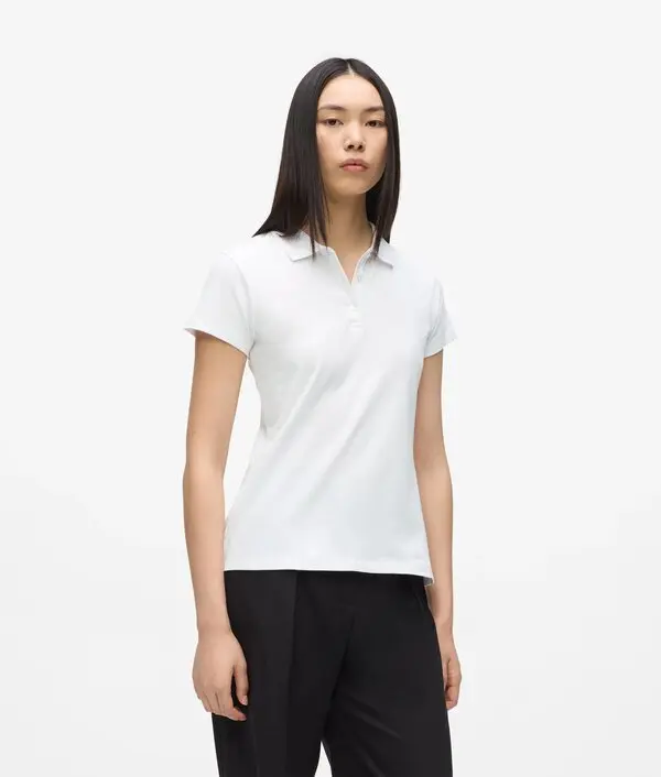 Karl Lagerfeld Signature Piqué Polo Shirt - White