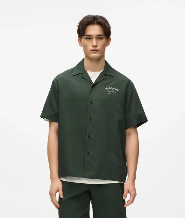 Karl Lagerfeld Short-sleeved Côte D'azur Shirt - Deep Forest