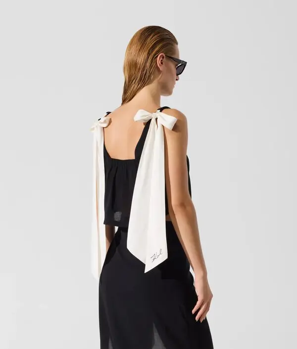 Karl Lagerfeld Sleeveless Beach Top With Signature Bows