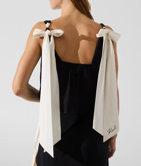 Karl Lagerfeld Sleeveless Beach Top With Signature Bows