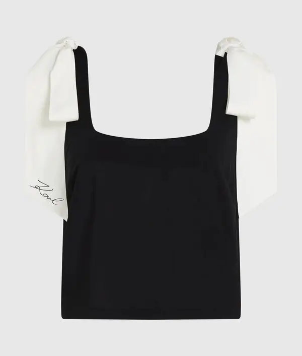 Karl Lagerfeld Sleeveless Beach Top With Signature Bows