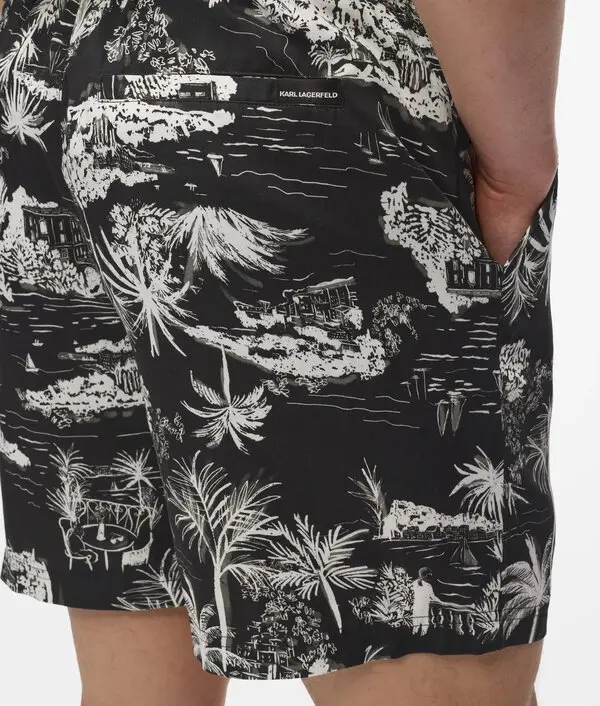 Karl Lagerfeld All-over Print Tropical Shorts