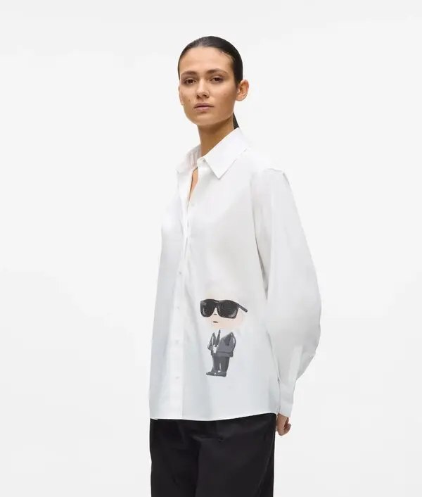 Karl Lagerfeld Ikon Aquarelle Shirt - White