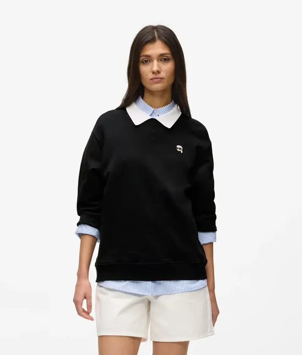 Karl Lagerfeld Ikon Collar Sweatshirt - Black