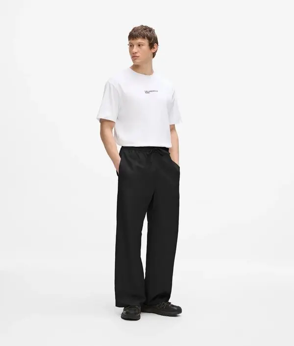 KL JEANS Jeans Linen Blend Wide-leg Trousers - Black