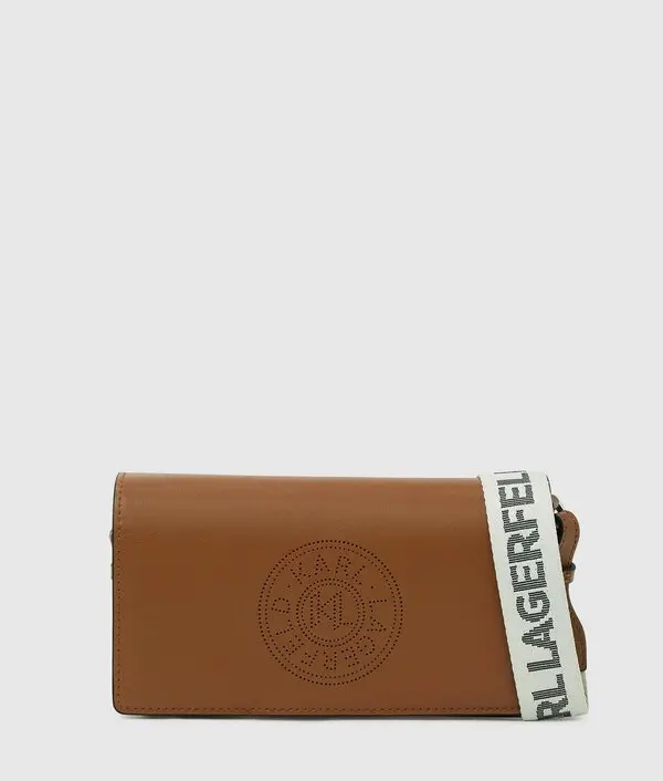 Karl Lagerfeld K/circle Mini Crossbody Bag - Dark Tan
