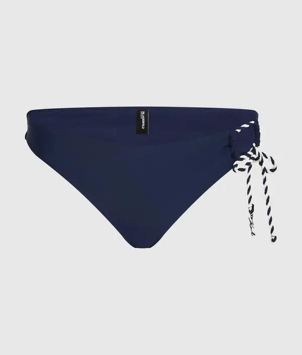 Karl Lagerfeld Signature Nautical Bikini Bottom - Medieval Blue