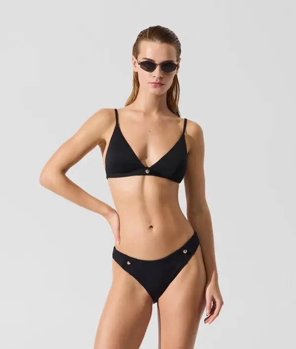 Karl Lagerfeld Gold Button Bikini Bottoms
