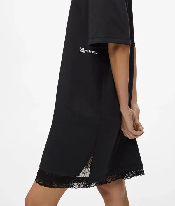 KL JEANS Jeans Lace Hem Relaxed T-shirt Dress
