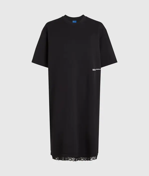 KL JEANS Jeans Lace Hem Relaxed T-shirt Dress