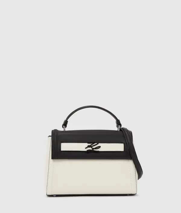 Karl Lagerfeld K/autograph Color-block Top Handle Bag - Black/white