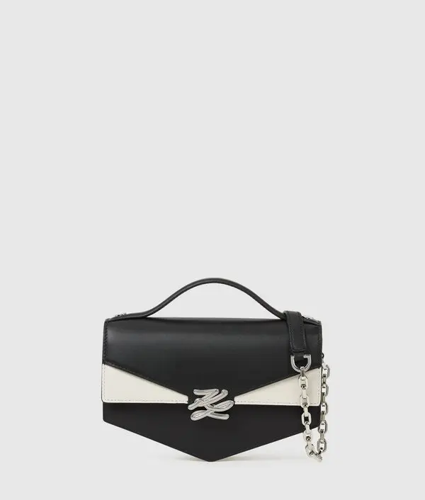 Karl Lagerfeld Kl Studio Autograph Monochrome Crossbody Bag - Black/white