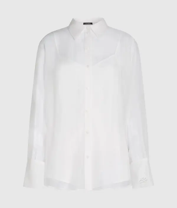 Karl Lagerfeld Sheer Organza Blouse
