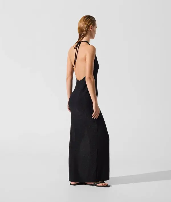Karl Lagerfeld Signature Metallic Maxi Dress