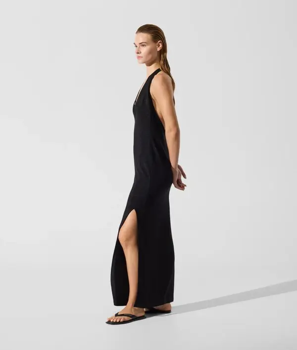 Karl Lagerfeld Signature Metallic Maxi Dress