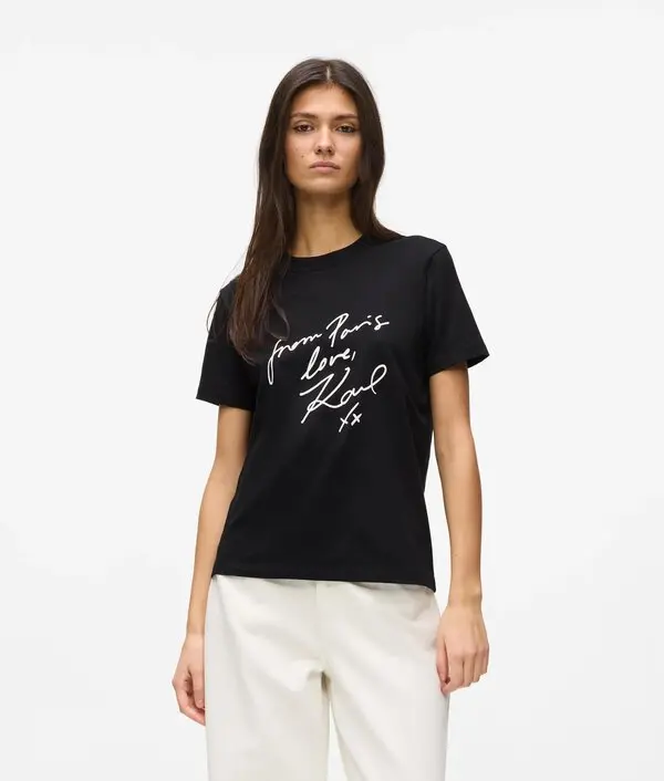 Karl Lagerfeld From Paris With Love" T-shirt - Black