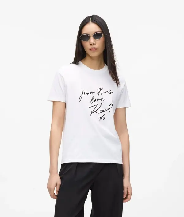 Karl Lagerfeld From Paris With Love" T-shirt - White
