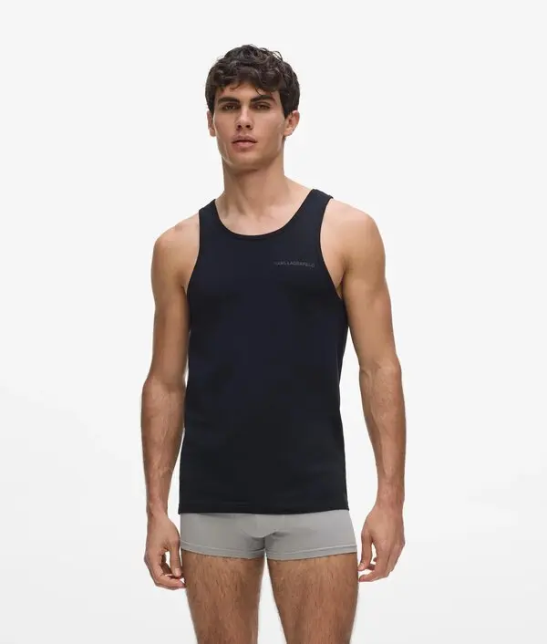 Karl Lagerfeld Logo Tank Top 2-pack - White/black
