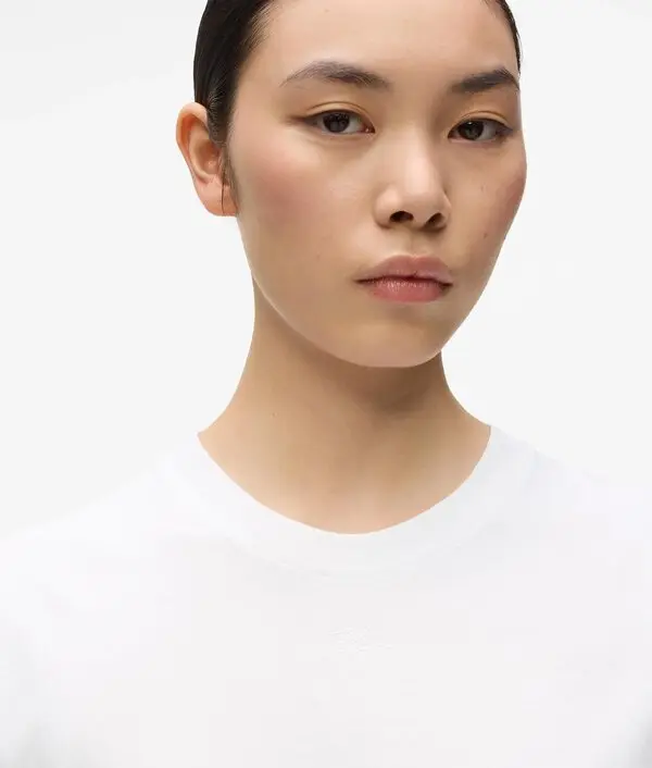 Karl Lagerfeld Organic Cotton T-shirt With Tonal Embroidery - White
