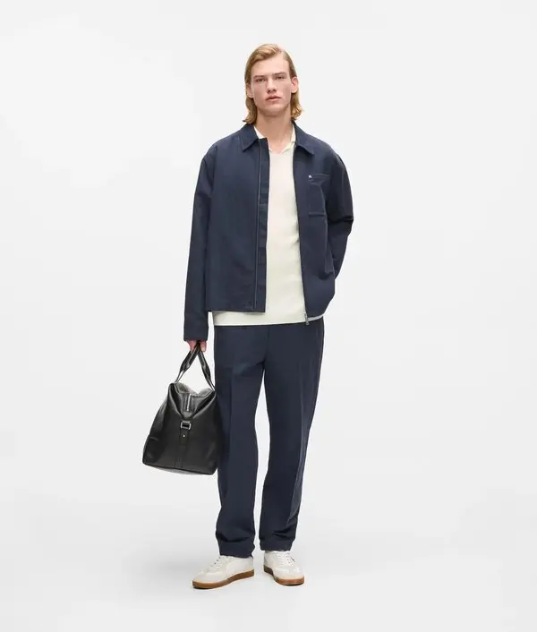 Karl Lagerfeld Linen Zip-up Jacket