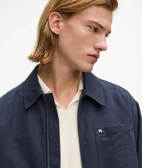Karl Lagerfeld Linen Zip-up Jacket